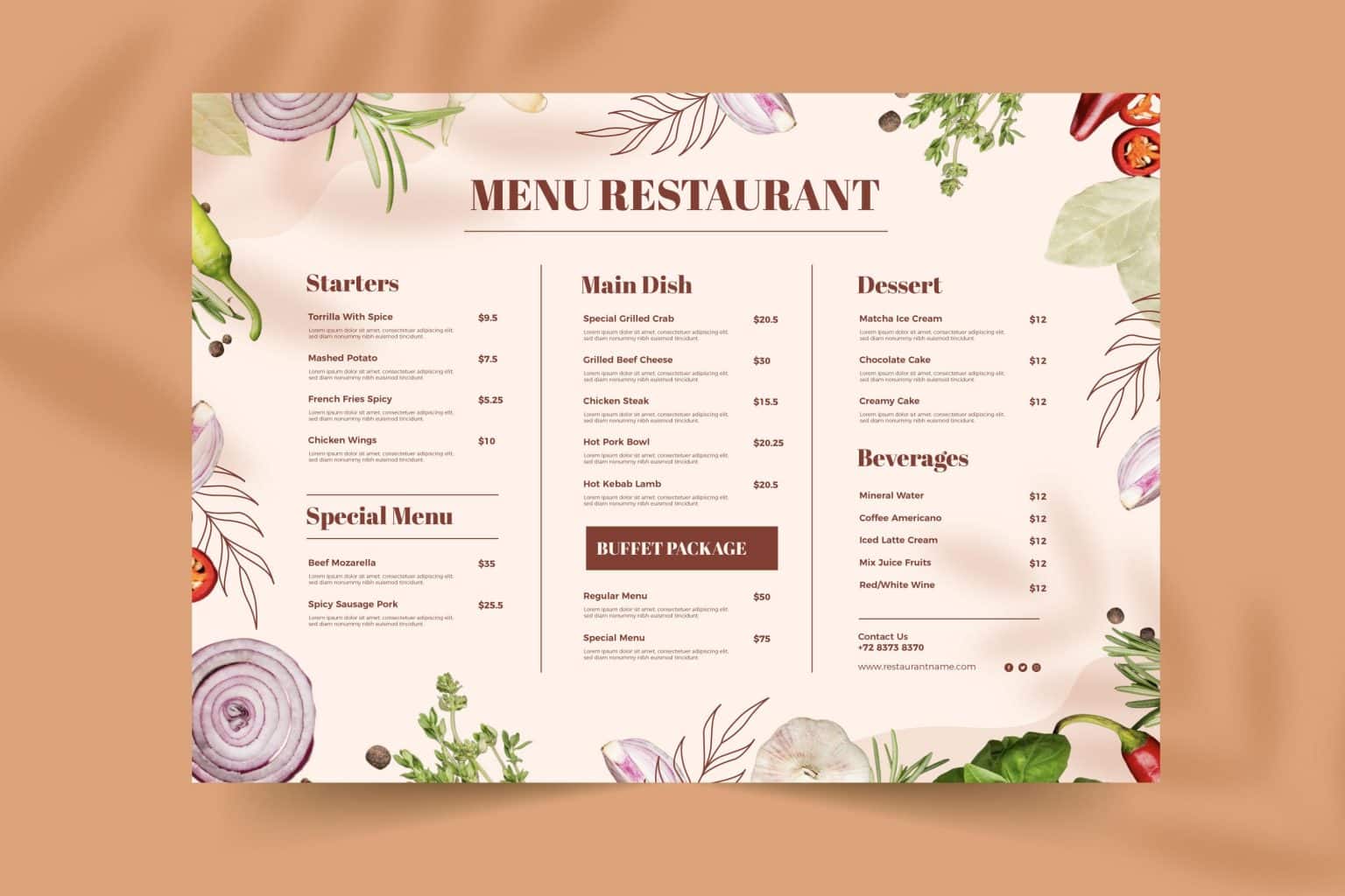 แจก Menu Template ฟรี สำหรับร้านอาหารของคุณ - โรงพิมพ์ด่วน ThaiDigitalPrint