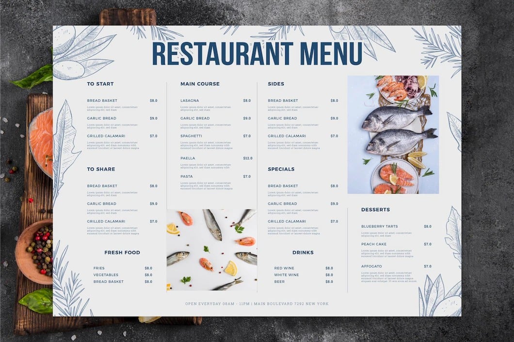 แจก Menu Template ฟรี สำหรับร้านอาหารของคุณ - โรงพิมพ์ด่วน ThaiDigitalPrint