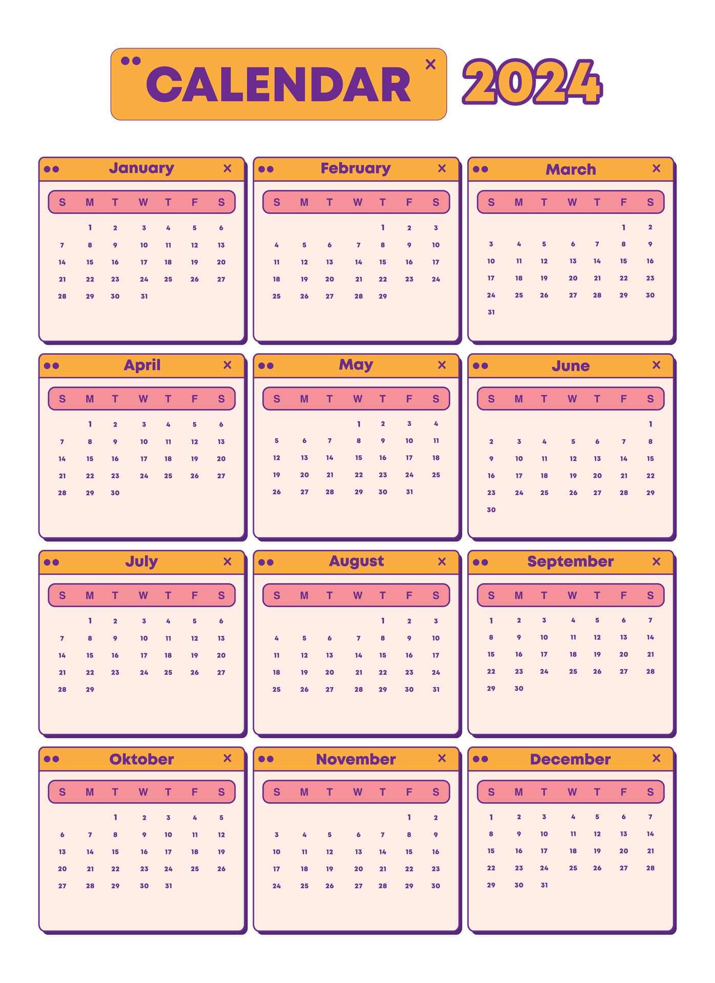 แจก Template ปฏิทิน 2567 ฟรี สำหรับสั่งพิมพ์ปฏิทินต้อนรับปีใหม่ ...